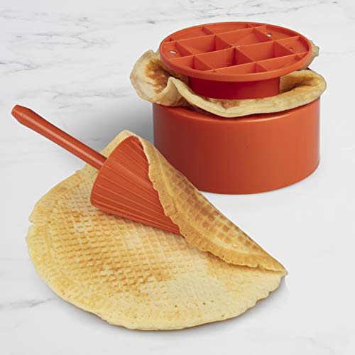 MasterChef Waffle Cone and Bowl Maker- Includes Shaper Roller and Bowl Press- Homemade Ice Cream Cone Baking Iron Machine, Fun Kitchen Appliance for Holiday Parties & Gift Giving