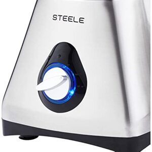 Preethi Steele 3-Jar Mixer Grinder, 550-Watt, Silver