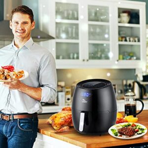 Air Fryer 6.9QT/6.5L, Uten 1700W High-power 8 in 1 Deep Frying Mode, Rapid Heating up, Non-Stick Oven, Oilless Cooking, Fast Heat up/Time Control, LED Digital Touchscreen, Black