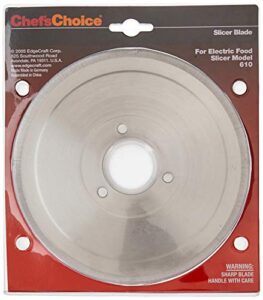 chef’schoice s610012 multi-purpose non-serrated blade for models 607, 607e, 609, 609e, 610, 6102, 615, 615a food slicer, 7-inch, silver