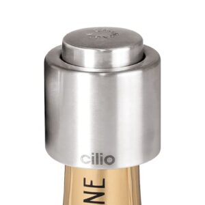 cilio stainless steel champagne sealer, bottle stopper for sealing champagne bottles large