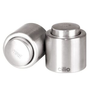 Cilio Stainless Steel Champagne Sealer, Bottle Stopper for Sealing Champagne Bottles Large