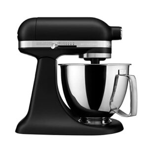 kitchenaid artisan mini plus 3.5-qt. tilt-head stand mixer with flex edge beater, black matte