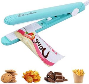 mini bag sealer – handheld plastic bag sealer heat vacuum sealer,portable food bag resealer machine for potato chip bags snack bags plastic bags food storage(blue)