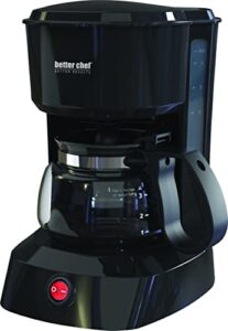 better chef basic coffee maker | 4-cup | pause-n-serve | carafe warmer | reservoir window (black)