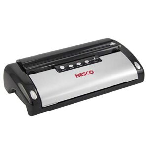 nesco vs-02 food starter kit with automatic shut-off and vacuum sealer bags, black 18.25 x 5.25 x 11.5