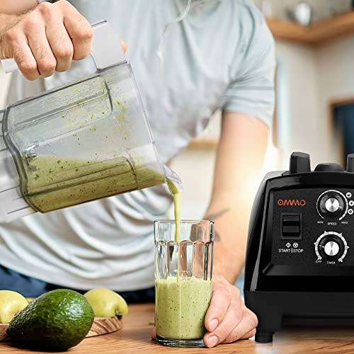 OMMO Professional Blender, Countertop Blenders for Kitchen Max 1800W, Home and Commercial Blender with Timer, 68oz BPA Free Blender for Shakes and Smoothies, Nuts, Ice and Fruits, Dishwasher Safe