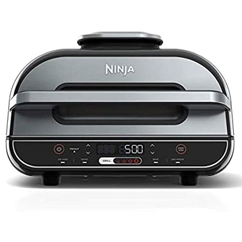 Ninja Foodi 5 In 1 Indoor Grill and Air Fryer with Surround Searing, Removable Grill Gate, Crisper Basket, Cooking Pot, and Smoke Control System