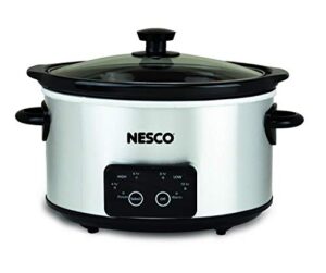 nesco dsc-4-25, digital slow cooker, 4 quart, silver