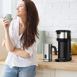 Boly Single Serve Coffee Maker with Milk Frother Combo, Small Coffee Machine for K Cups and Ground Coffee, Cappuccino Maker and Latte Machine