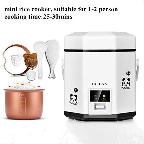 DCIGNA 1.2L Mini Rice Cooker, Electric Lunch Box, Travel Rice Cooker Small, Removable Non-stick Pot, Keep Warm Function, Suitable For 1-2 People - For Cooking Soup, Rice, Stews, Grains & Oatmeal