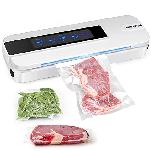 Vayepro Vacuum Sealer Machine, Automatic Seal a Meal Vacuum Sealer Machine,Bag Sealer, Multi Portable Vacuum Packing Machine for Home,Touch Desigh,Dry/Moist/Fresh Modes(10 Pcs Vacuum Sealer Bags)