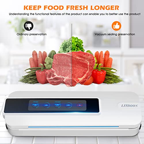 Vayepro Vacuum Sealer Machine, Automatic Seal a Meal Vacuum Sealer Machine,Bag Sealer, Multi Portable Vacuum Packing Machine for Home,Touch Desigh,Dry/Moist/Fresh Modes(10 Pcs Vacuum Sealer Bags)