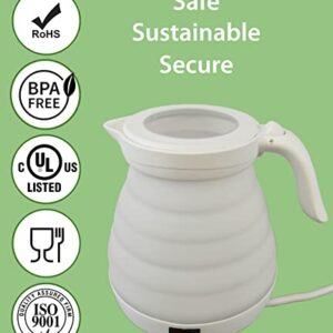 Roadfare Ultrathin Collapsible Kettle - Food Grade Silicone Travel Kettle - Foldable Mini Electric Tea Kettle