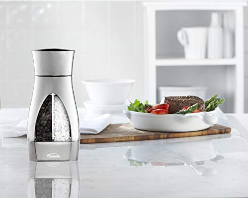 Trudeau - 716451 Trudeau Stainless Steel Manual 2-in-1 Salt and Pepper Mill, 7.5 inches, Silver