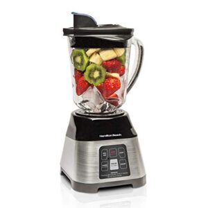 hamilton beach smoothie smart blender with 5 functions including auto-cycle for shakes & smoothies, 40oz glass jar dial, stainless steel (56208)