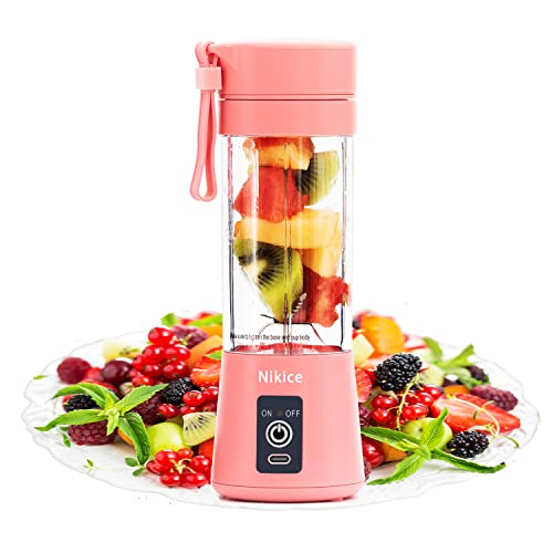 Portable Blender,Personal Size Blender Juicer Cup,Smoothies and Shakes Blender,Handheld Fruit Machine,Blender Mixer Home (pink)