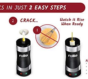 Rollie Egg cooker Automatic Electric Vertical (Stainless steel) / Egg sandwich,Egg rolls, Omelets, Scrambled eggs, Breakfast egg maker. Free cleaning brush + 25 recipes