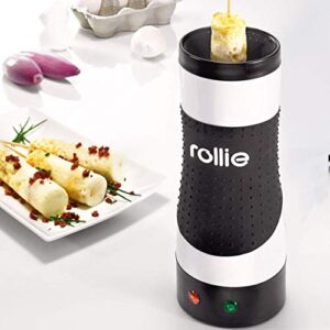 Rollie Egg cooker Automatic Electric Vertical (Stainless steel) / Egg sandwich,Egg rolls, Omelets, Scrambled eggs, Breakfast egg maker. Free cleaning brush + 25 recipes