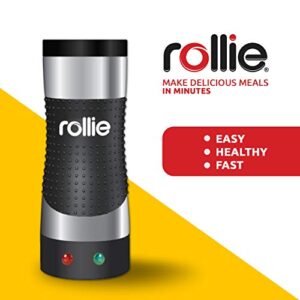 Rollie Egg cooker Automatic Electric Vertical (Stainless steel) / Egg sandwich,Egg rolls, Omelets, Scrambled eggs, Breakfast egg maker. Free cleaning brush + 25 recipes