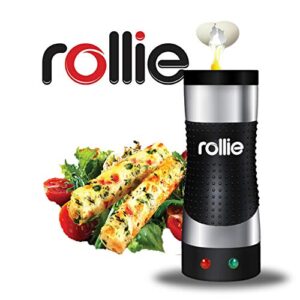 Rollie Egg cooker Automatic Electric Vertical (Stainless steel) / Egg sandwich,Egg rolls, Omelets, Scrambled eggs, Breakfast egg maker. Free cleaning brush + 25 recipes