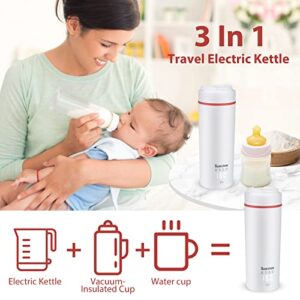 Portable Electric Kettle Travel Kettle Small/Mini Tea Kettle Electric Water Boiler With 4 Smart Tempe Preset and Keep Warm, Hot Water boiler Kettle Electric 316 Stainless Steel with Auto Shut-Off