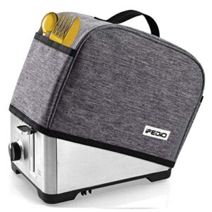 ifedio 2 slice toaster cover with two pockets for storing knife,grey