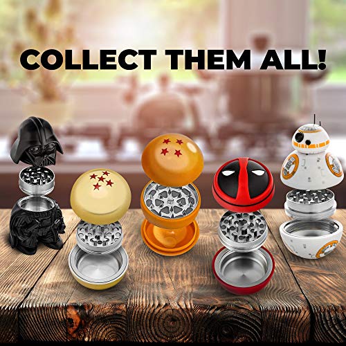 Star Wars Spice Grinder, BB-8 Grinder ,Perfect Size 2", 3 Piece Spice Grinders