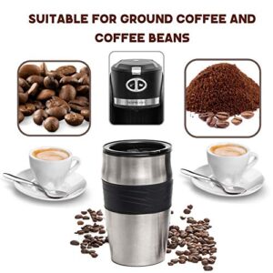 Mixpresso 2 in 1 Grind & Brew Automatic Personal Coffee Maker, Automatic Single Serve Coffee Maker with Grinder Built-In and 14oz Travel Mug, Auto Shut Off Function,Black Travel Coffee Maker