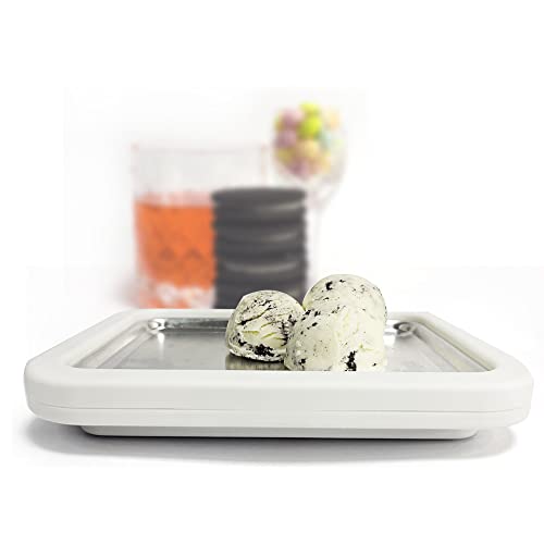 Faaz Store Instant Ice Cream Roll Maker With Cold Ice Cream Plate 2 Scrapers, Ideal For Fruit Sorbet Soft Serve Slushies Frozen Yogurt Gelato Rolled Ice Cream