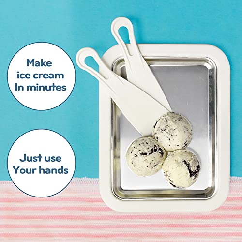 Faaz Store Instant Ice Cream Roll Maker With Cold Ice Cream Plate 2 Scrapers, Ideal For Fruit Sorbet Soft Serve Slushies Frozen Yogurt Gelato Rolled Ice Cream