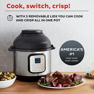 Instant Pot Duo Crisp Pressure Cooker 11 in 1, 8 Qt with Air Fryer, Roast, Bake, Dehydrate and more & Genuine Instant Pot Tempered Glass lid, Clear 10 Inch (26 cm) 8 Quart