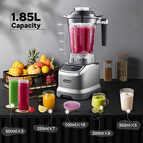 AMZCHEF Smoothie Countertop Blender, 1800 W Professional Blender for Kitchen with 600ml Travel bottle, High-Speed Blender for Shakes, Smoothies, Ice Crushing, Frozen Fruits(Update)