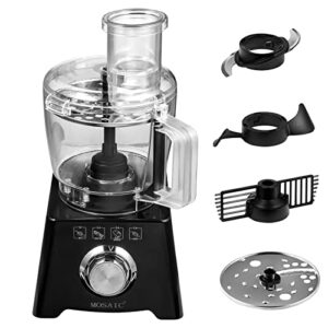 electric food processor, mosaic 5 function electric chopper for chopping, slicing, puree, kneading, egg white, vegetable meat chopper slicer with big food chute