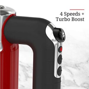 Russell Hobbs MX3100RDR Retro Style Hand Mixer, 4 Speeds + Turbo Boost, Red