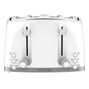 BLACK+DECKER Honeycomb Collection 4-Slice Toaster with Premium Textured Finish, TR1450WD, White