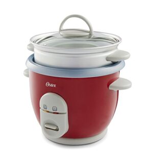 Oster 6-Cup Rice Cooker with Steamer, Red (004722-000-000)