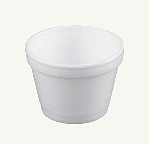 Mr Miracle 4 Ounce Foam Cup with Vented Lid in White. Hot and Cold Foods. For Ice Cream, Yogurt, Soup, Sauce, Takeout, Carryout. Model MM-4J6/6JL-100