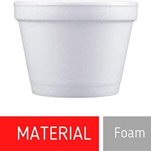 Mr Miracle 4 Ounce Foam Cup with Vented Lid in White. Hot and Cold Foods. For Ice Cream, Yogurt, Soup, Sauce, Takeout, Carryout. Model MM-4J6/6JL-100