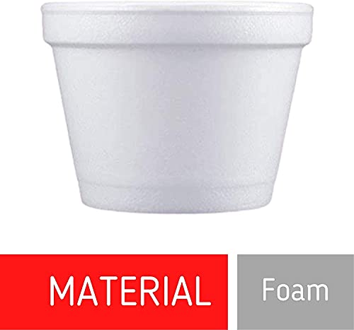 Mr Miracle 4 Ounce Foam Cup with Vented Lid in White. Hot and Cold Foods. For Ice Cream, Yogurt, Soup, Sauce, Takeout, Carryout. Model MM-4J6/6JL-100