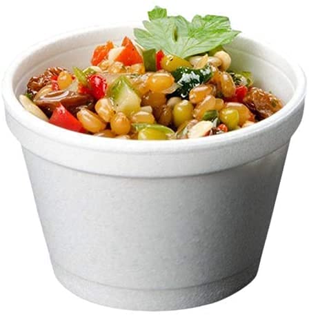 Mr Miracle 4 Ounce Foam Cup with Vented Lid in White. Hot and Cold Foods. For Ice Cream, Yogurt, Soup, Sauce, Takeout, Carryout. Model MM-4J6/6JL-100