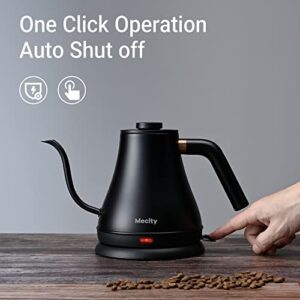 Mecity Electric Kettle Gooseneck Water Kettle Stainless Steel Tea Kettle Water Boiler Fast Heating, Auto Shut Off, 27 Ounce, 1000W, Matte Black