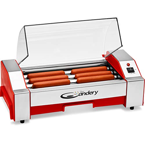 The Candery Hot Dog Roller - Sausage Grill Cooker Machine - 6 Hot Dog Capacity - Household Hot Dog Machine for Children and Adults