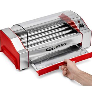 The Candery Hot Dog Roller - Sausage Grill Cooker Machine - 6 Hot Dog Capacity - Household Hot Dog Machine for Children and Adults