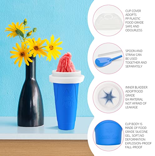 REMAX Slushy Maker Cup, Frozen Magic Squeeze Cup Cooling Maker Cup Quick Frozen Smoothies Cup Ice Cream Maker Cup for Children