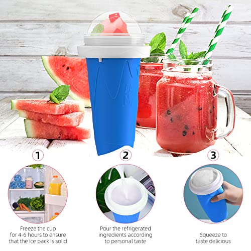 REMAX Slushy Maker Cup, Frozen Magic Squeeze Cup Cooling Maker Cup Quick Frozen Smoothies Cup Ice Cream Maker Cup for Children