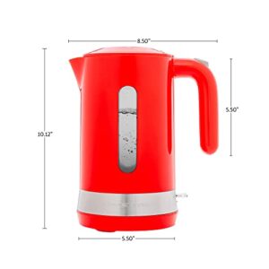 Ovente Electric Kettle, 1.8 Liter with Prontofill Lid, 1500 Watt BPA-Free Fast Heating Element with Auto Shut-Off & Boil Dry Protection, Instant Hot Water Boiler for Coffee & Tea, Red KP413R