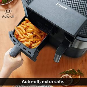 joyami Dual Air Fryer Oilless Cooker with 2 Independent Nonstick Frying Baskets XXL 8 Quart 1800W Black