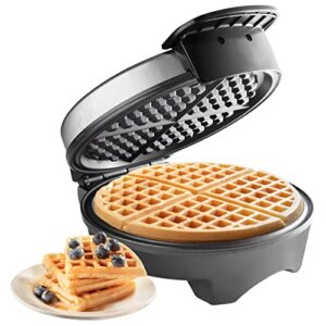 waffle maker by cucina pro – non-stick waffler iron with adjustable browning control, griddle makes 7 inch thin, american style waffles for breakfast, great for holiday breakfast or gift