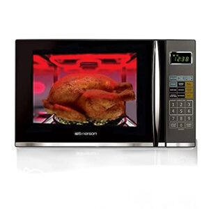 emerson 1.2 cu. ft. 1100w griller microwave oven with touch control, stainless steel, mwg9115sb